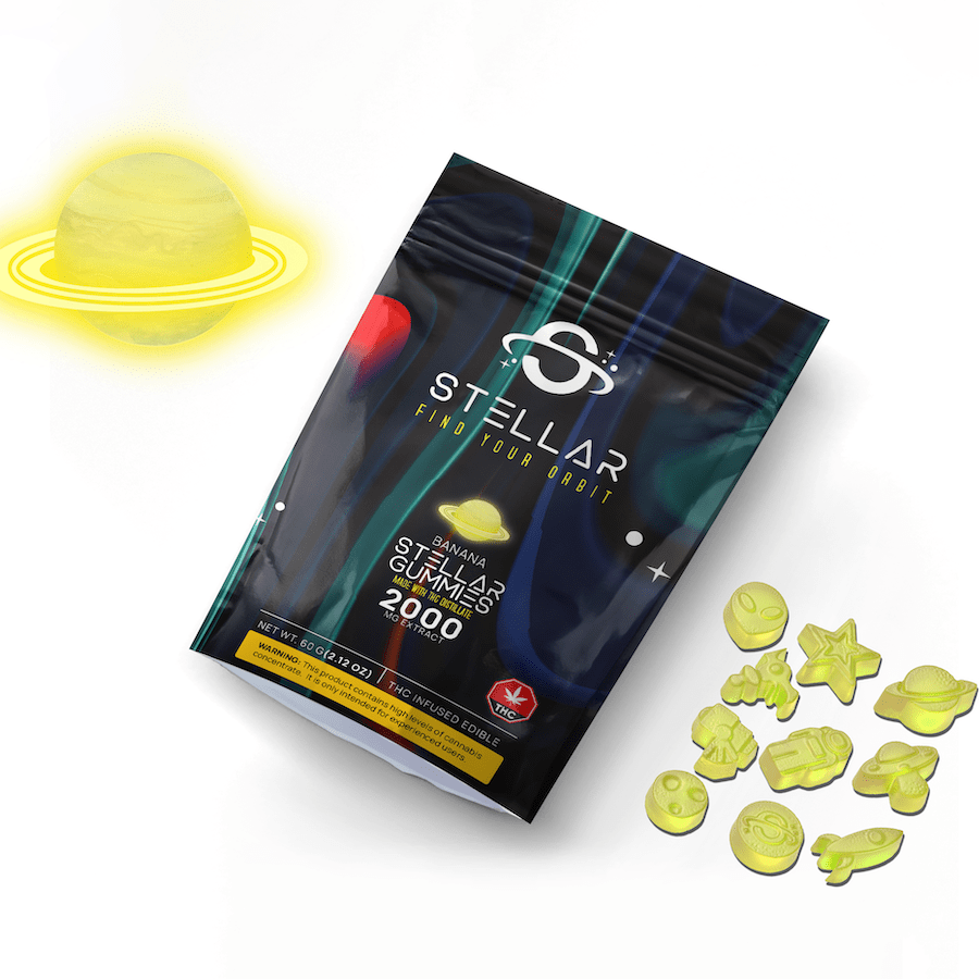 STELLAR 2000MG THC GUMMIES BANANA | GreenHouseGTA Toronto Weed Delivery